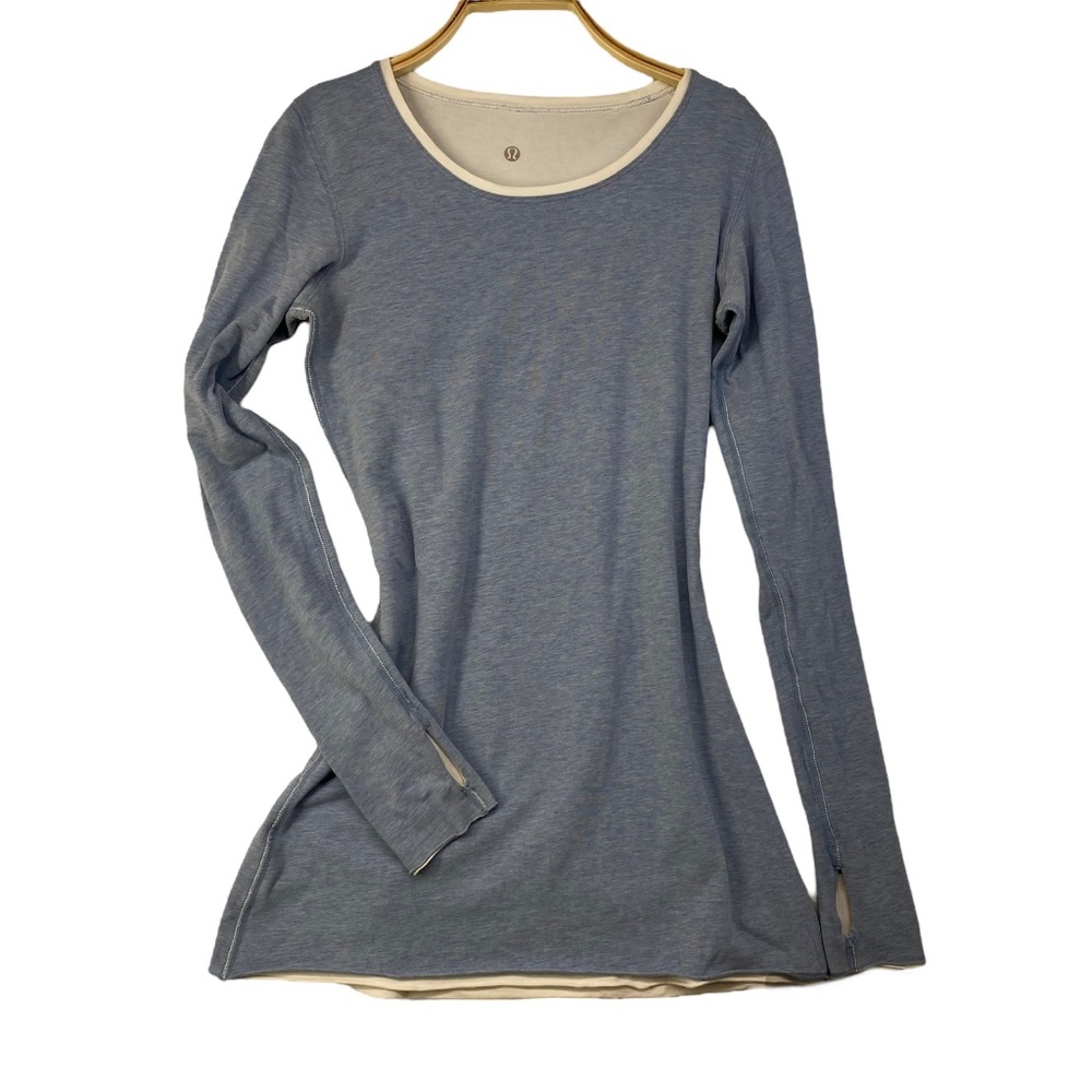 Lululemon Reversible Blue And White Long Sleeve Top - Gem